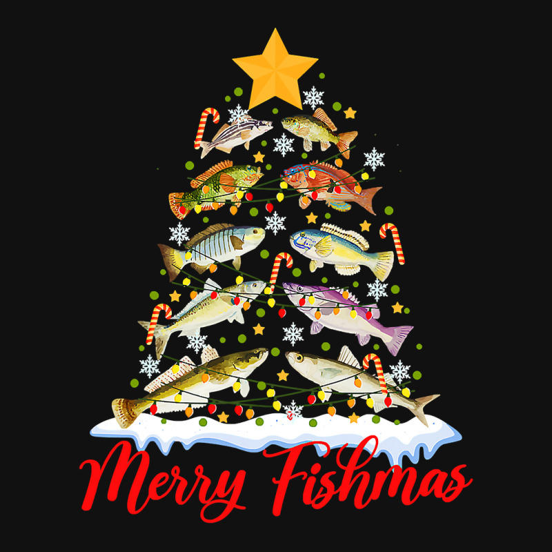 Fishing Merry Fishmas Funny Christmas Tree Lights Fish Fishing Rod 250 ...