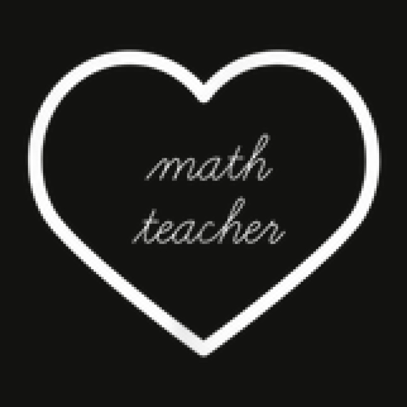 Math Teacher Simple Heart Cursive Minimalist Preppy Scorecard Crop Tee ...