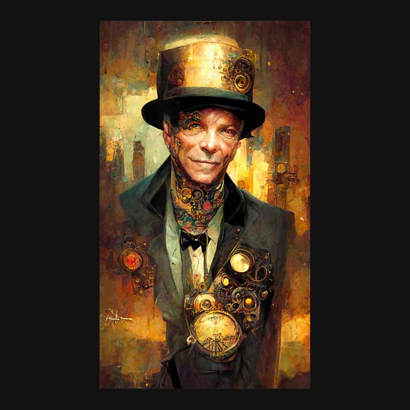 Steampunk Singer Frank Blue Eyes Lounge Music Jazz Singer Metal Print ...