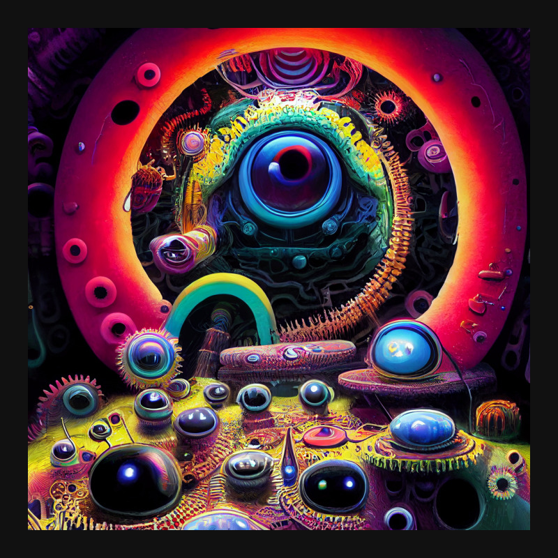 Psychedelic 3d Cave Filled With Futuristic Relics Strange Bugs Eyeball ...