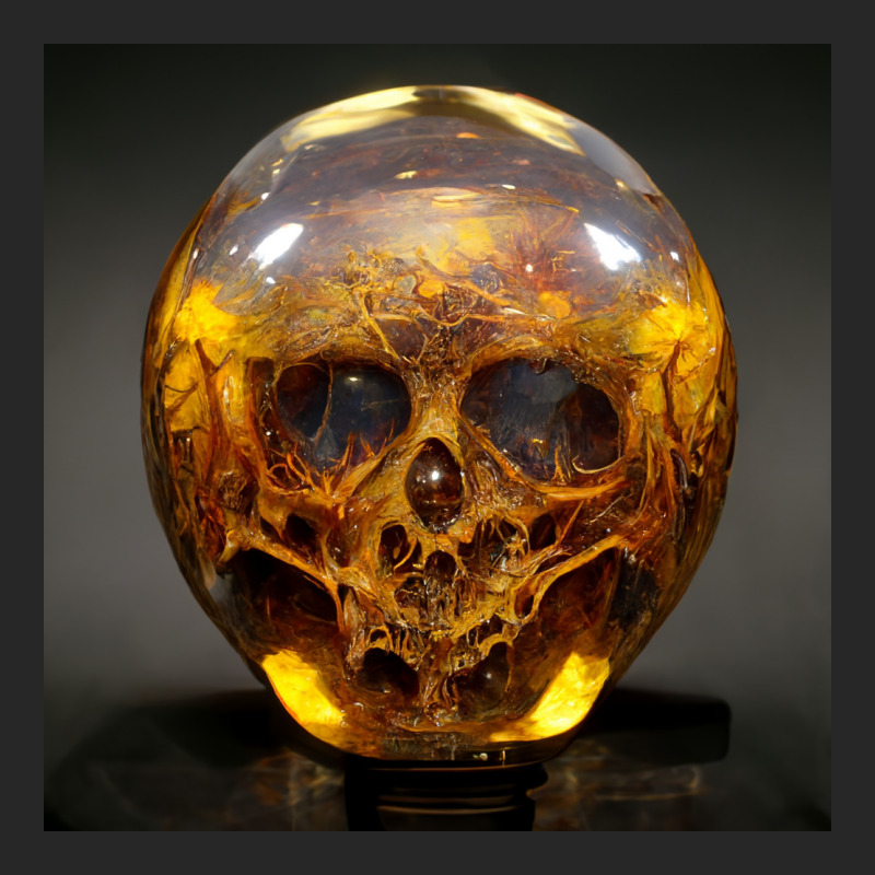 A Realistic Skull Encased In An Amber Orb Ultra Realistic Highly Detai ...