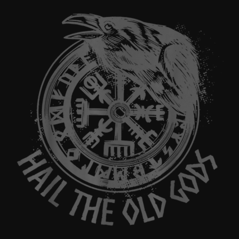 Custom Viking Vegvisir Art Raven Hail The Old Gods Norse Mythology Crop ...