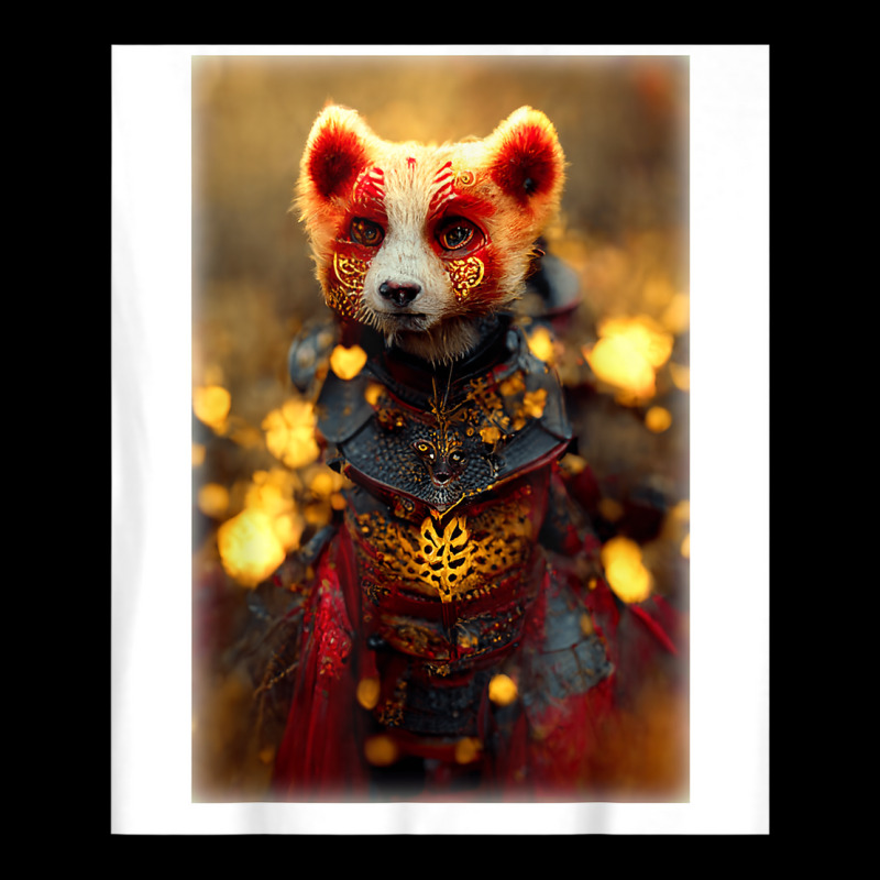 A Majestic Red Panda Dragon Hybrid Warrior In Full Armour Legging By ...
