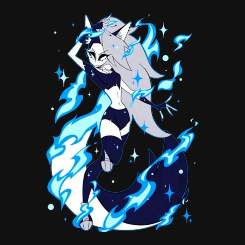 Loona Hybrid Form Blue Flames - Helluva Boss Metal Print Square By ...