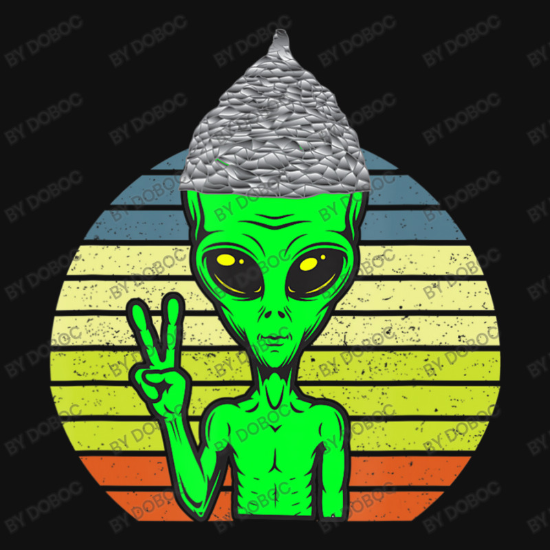 Alien Peace Sign Tin Foil Hat Alien Conspiracy Theory Shield S Patch By ...