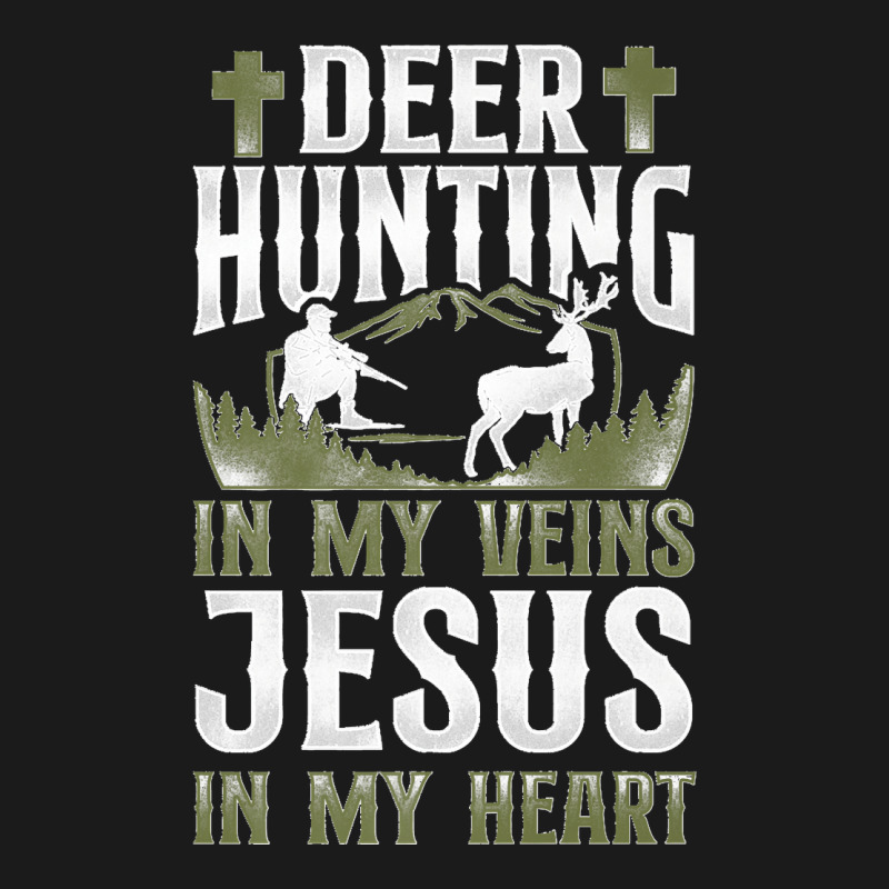 Buck Deer Hunting Hunter Jesus Faith Vintage Deer Hunting In Premium T ...