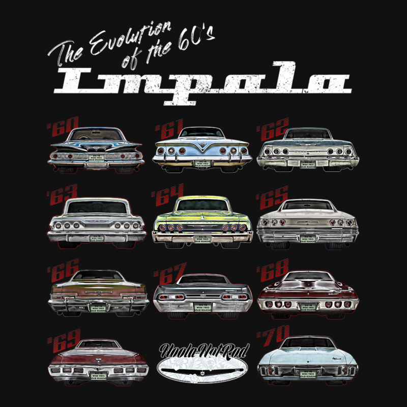 Evolution Of The 60s Impala,1960,hot Rod,muscle Car,mashup Metal Print Square By ...