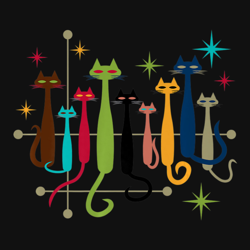 Vintage Retro Mid-century Modern Look Cats 50s 60s Style Metal Print ...