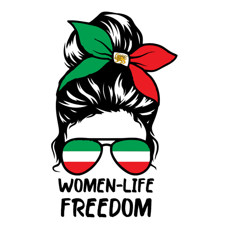 Women Life Freedom Zan Zendegi Azadi Messy Bun Iran Lion Long Sleeve T Women's Pajamas Set By ...