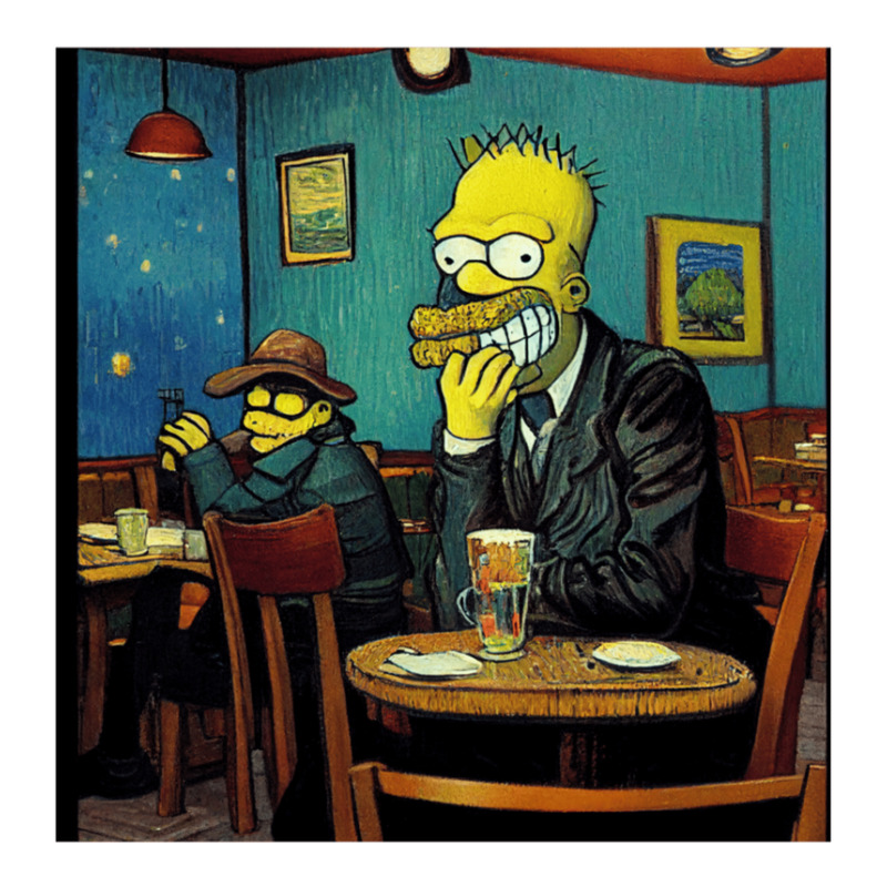 Van Gogh Simpsons Laughing In The Cafe 1 Stainless Steel Water Bottle ...