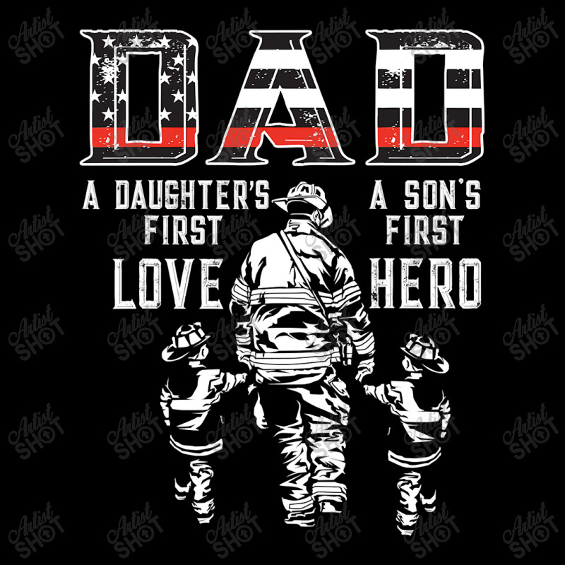 Mens Oxbd Dad Daughter Love Son Hero Fireman Dad Fathers Day Round