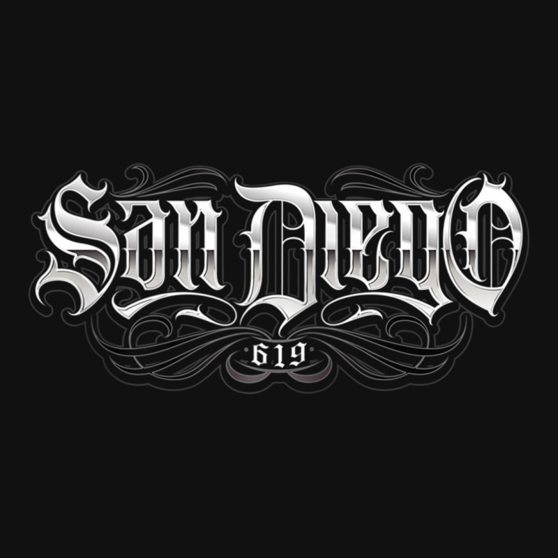 San Diego Area Code 619 Lowrider Script San Diego Zip Hoodie Apple ...