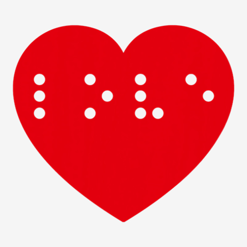 Love In Braille Inside Big Red Heart Uncontracted Valentine Drawstring ...