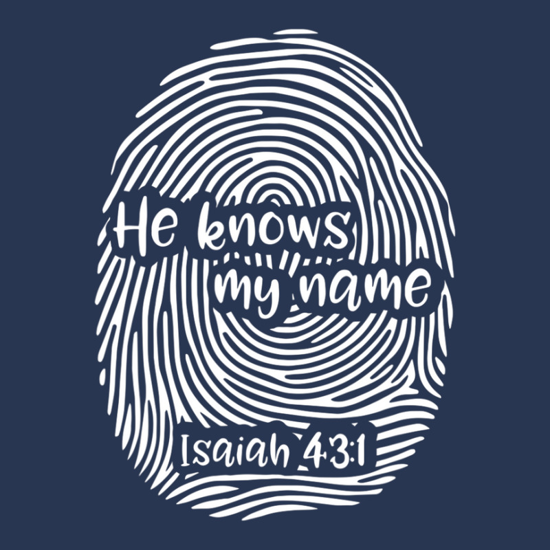 He Knows My Name - Fingerprint Art Isaiah 43:1 Christian Ladies Denim ...