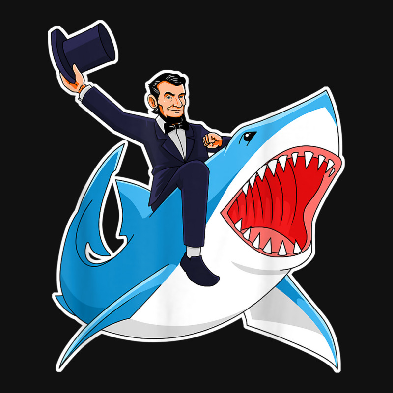 Abraham Lincoln Riding A Shark 4th Of July Men Boys Shield S Patch By ...