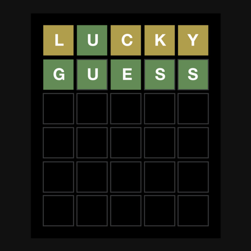 Wordle Lucky Guess - Funny Wordl Grid Word Game Design 1 Rectangle ...
