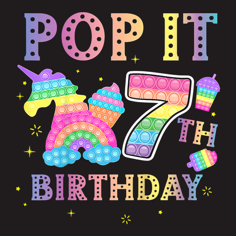 Kids Pop It 7th Birthday 7 Year Popping Party For Waist Apron By ...