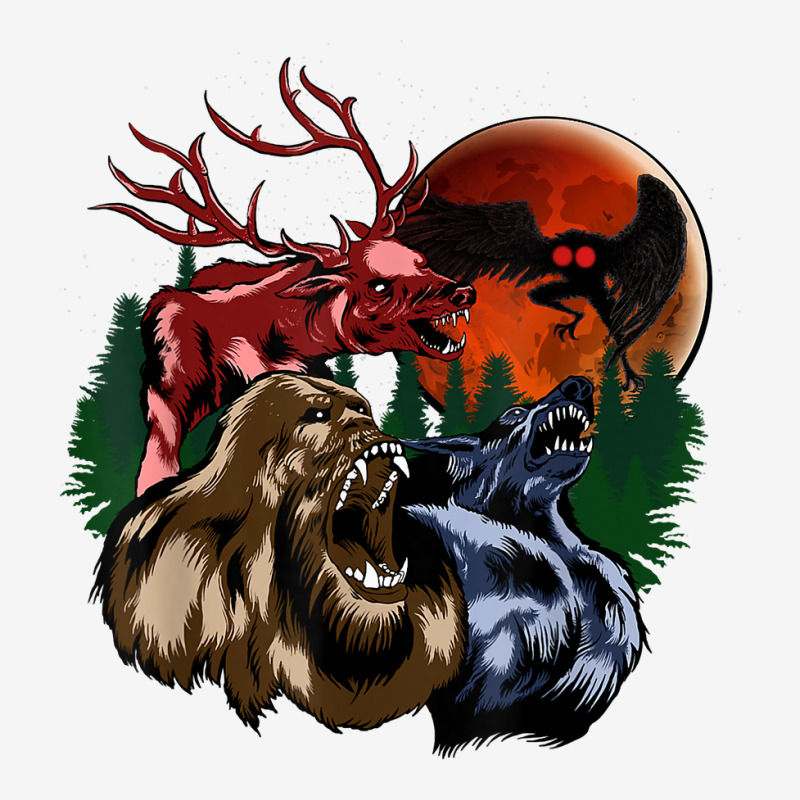 Custom Three Cryptid Moon Sasquatch, Dogman, Wendigo, M Socks By Qadina - Artistshot