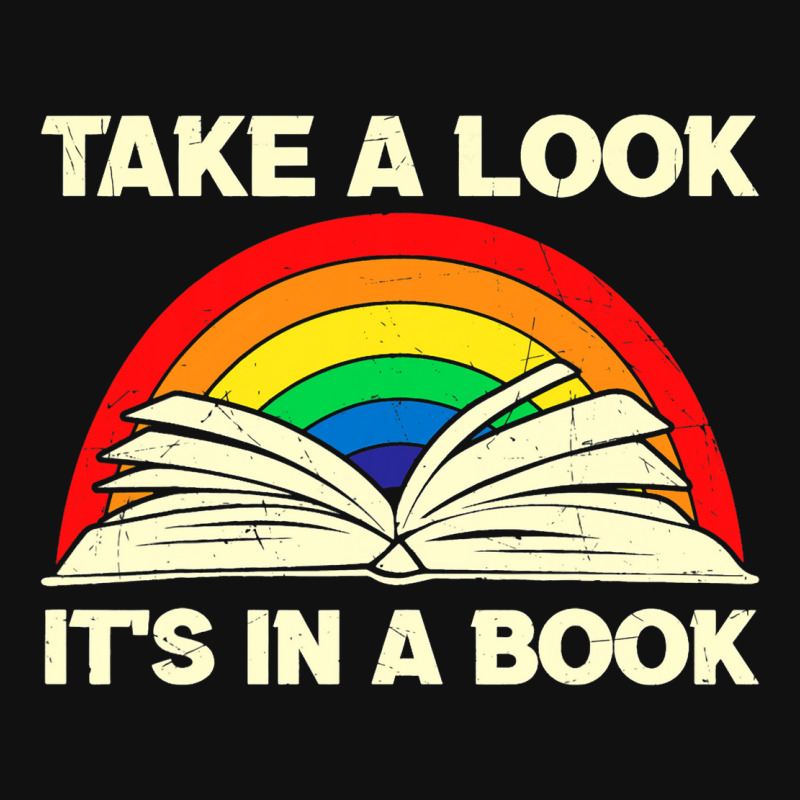 Custom Take A Look Its In A Book Vintage Reading Bookworm Metal Print ...