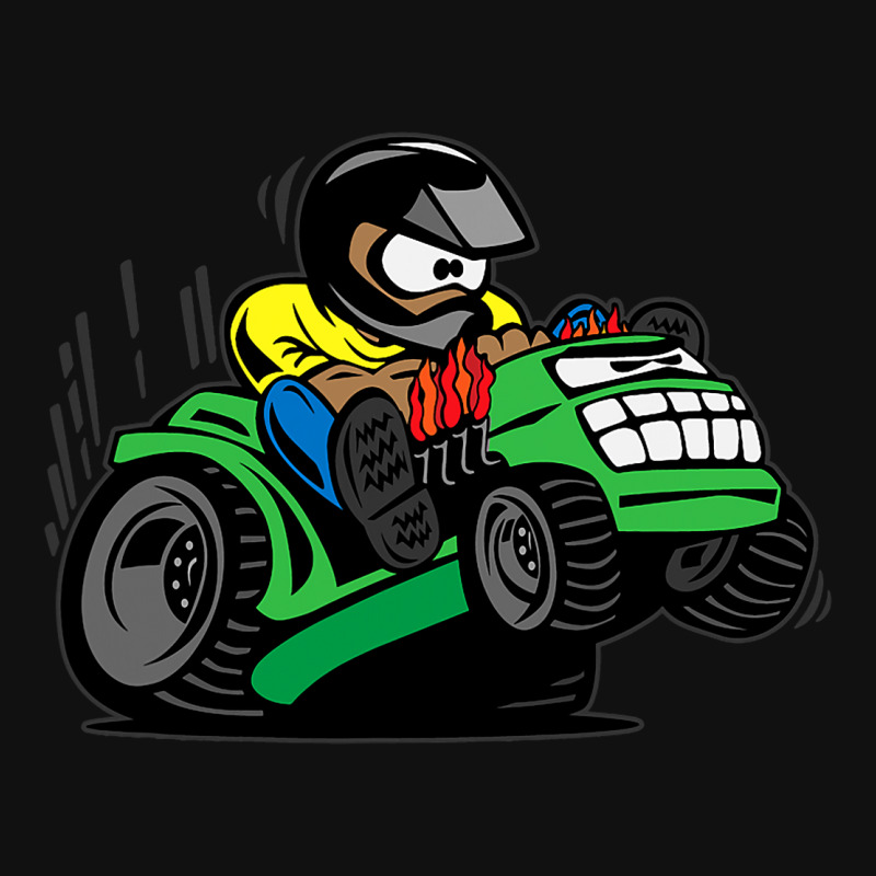Funny Cartoon Riding Lawn Mower Racing Lawn Tracto License Plate By ...