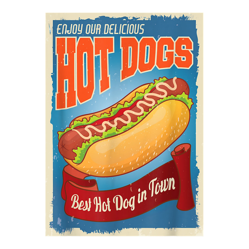 Colorful Hot Dog Sign Vintage Grunge Diner Sign Cub Paper Bag - 8 X 4 1 ...
