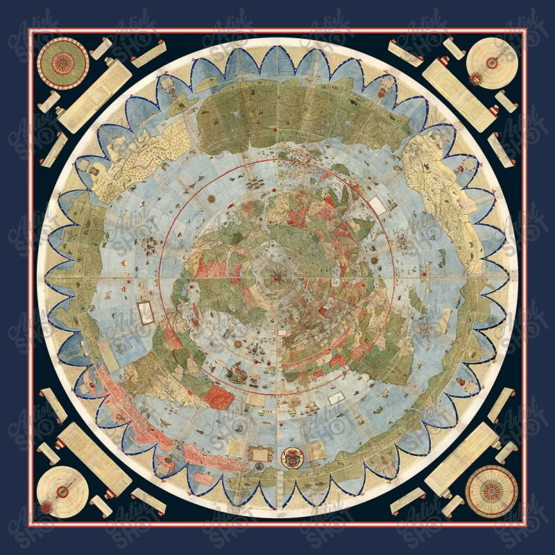 1587 Flat Earth Map Of The World Urbano Monte Historic Wall Poster Glo ...