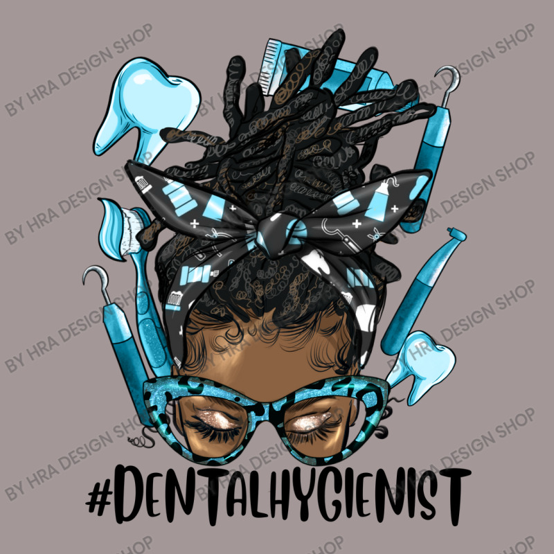 Afro Messy Locs Bun Dental Hygienist Blue Color Vintage Short By Hra ...