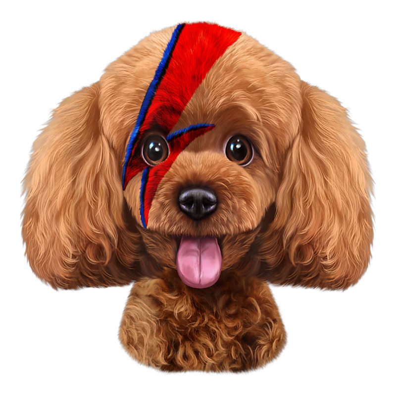 Toy Poodle Dog With Red Lightning Bolt Painted On Face Mart Paper Bag ...