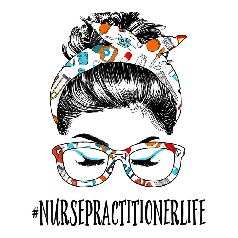 Nurse Practitioner Life Messy Hair Woman Bun Healthcare Star Paper Bag