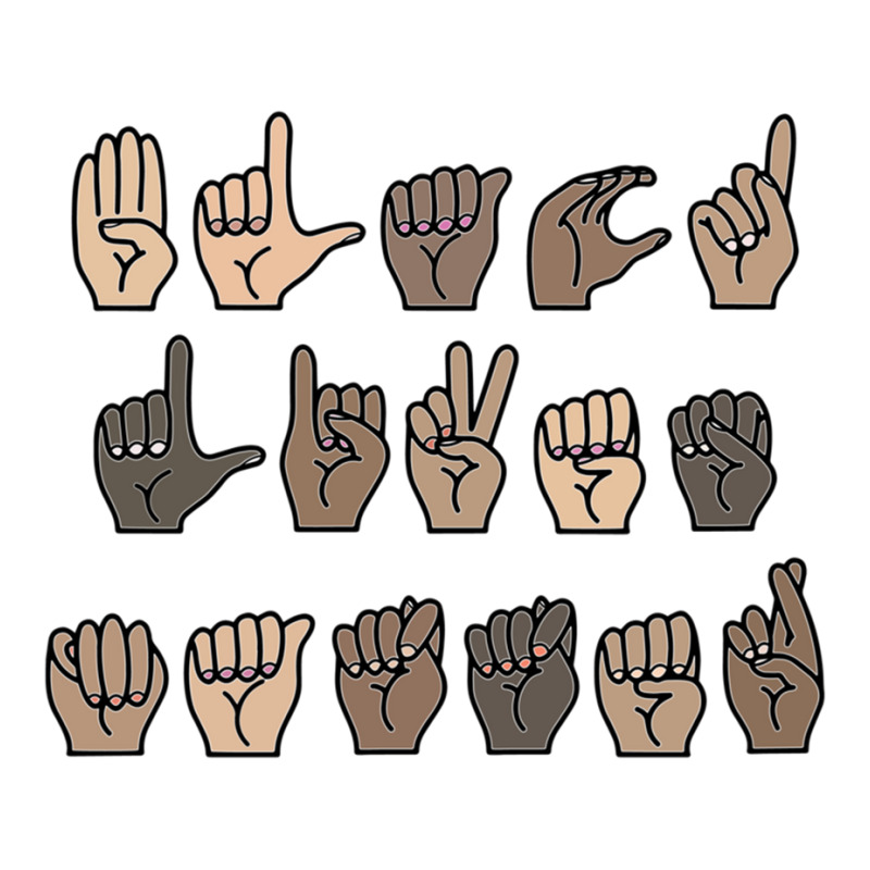 Black Lives Matter Asl Sign Language Hand Signs Deaf & Mute Long Sleev ...