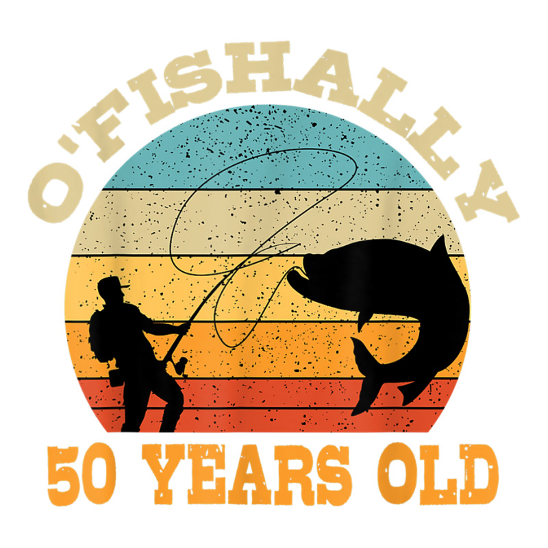 O'fishally 50 Years Old Fishing Birthday Theme Party 50th T Shirt Wine Paper Bag - 5 1/2 X 3 1/4 ...