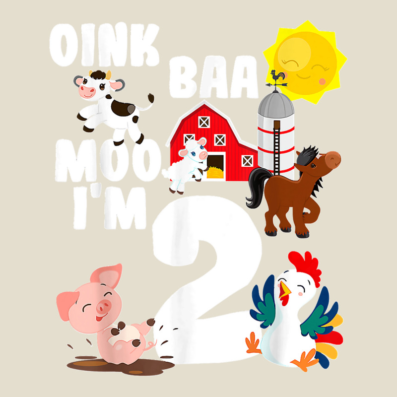 Oink Baa Moo I'm 2 Farm Animals Theme Birthday 2 Yrs Old Adjustable ...