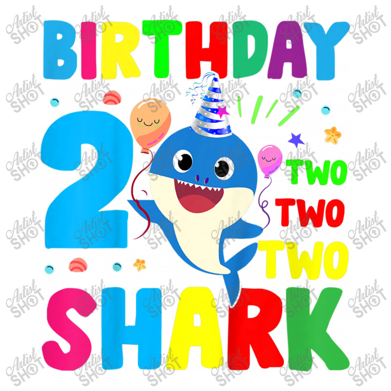 Custom Kids Baby Cute Shark Birthday Boy 2 Year Old Sticker By New121 ...
