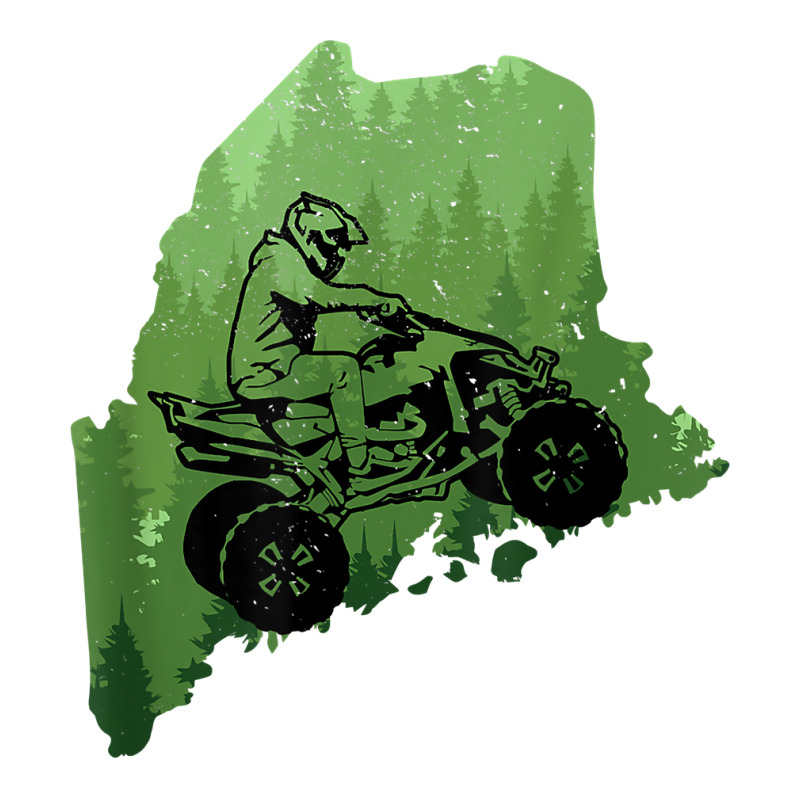 Custom Map Of Maine Off Road Four Wheeler Atv Quad Bike Mud Racing T ...