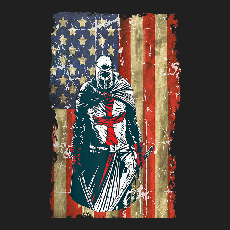 Rosary Crusader Warrior Patriotic Usa Flag Knight Templar Tank Top