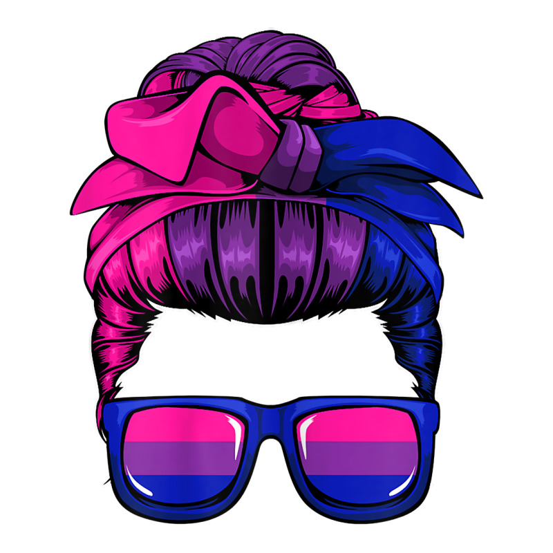 Womens Bisexual Messy Bun Lgbt Q Cool Subtle Bi Pride Flag Colors T Sh ...