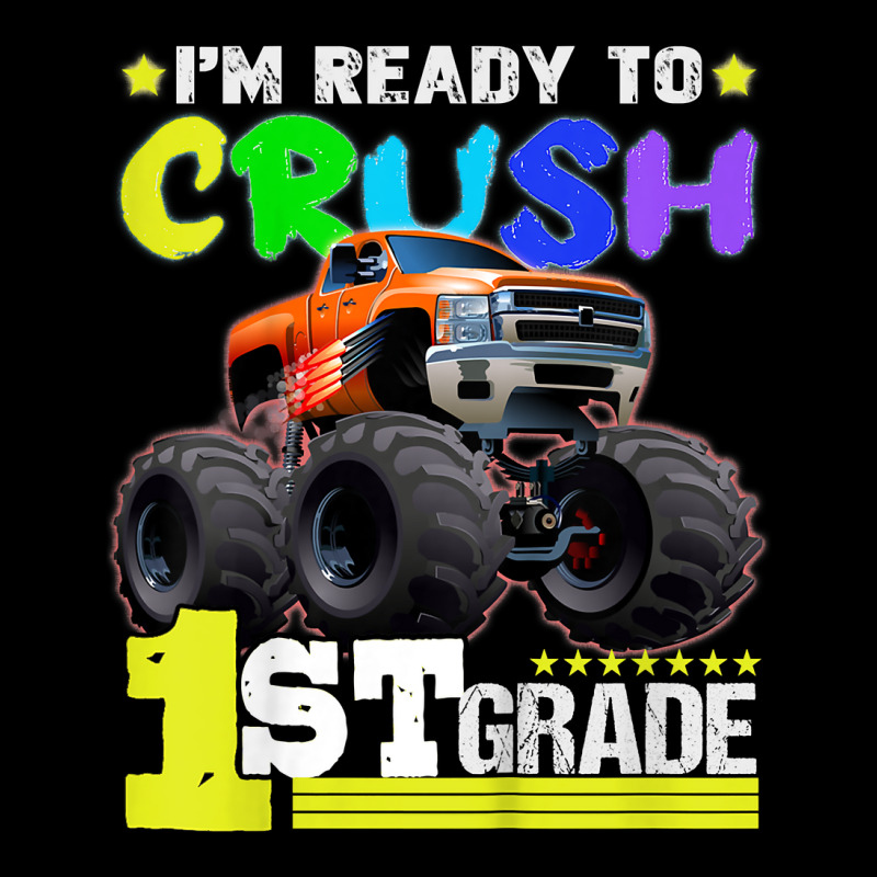 Kids Ready To Crush 1st Grade Monster Truck First Day School Boys T Sh ...