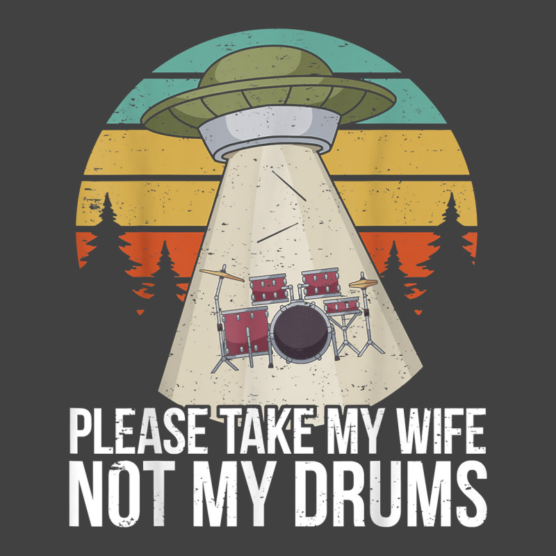 Funny Drummer Drumming Drum Kit Percussion I Wife Ufo Aliens Vintage T ...