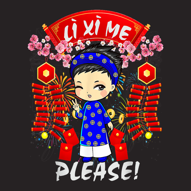 Li Xi Me Please Vietnamese Tet Cute Ao Dai Boy Flowers Vintage Cap By ...