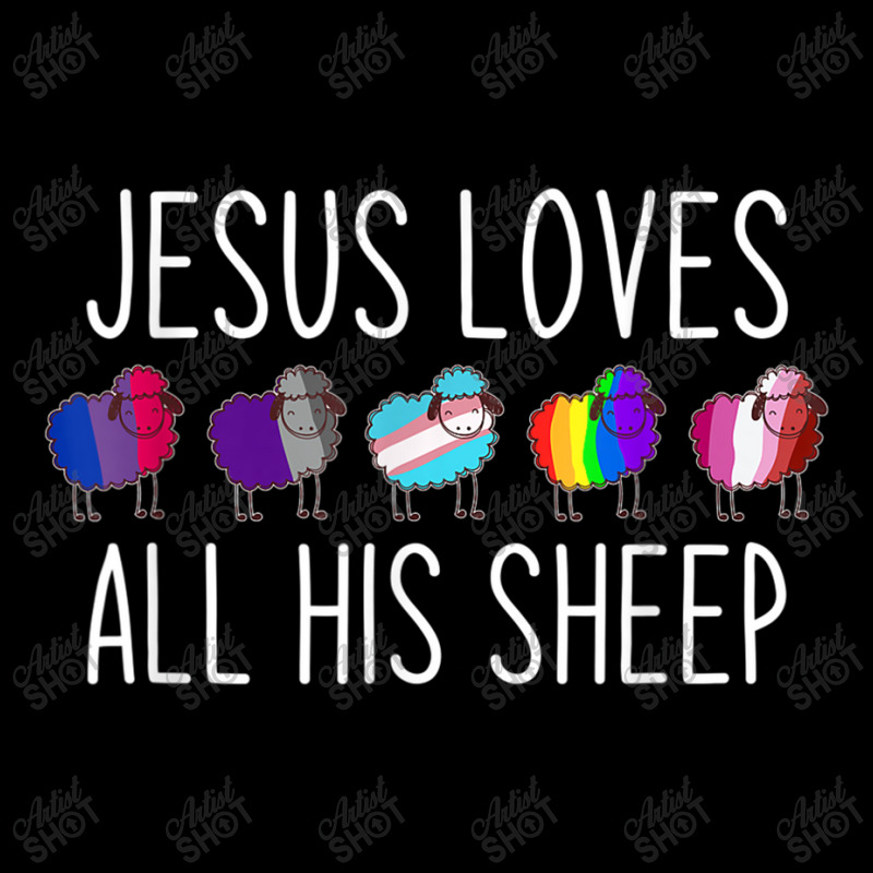 Jesus Loves All His Sheep Lgbt Christian Jesus Fleece Short By Tydesign ...