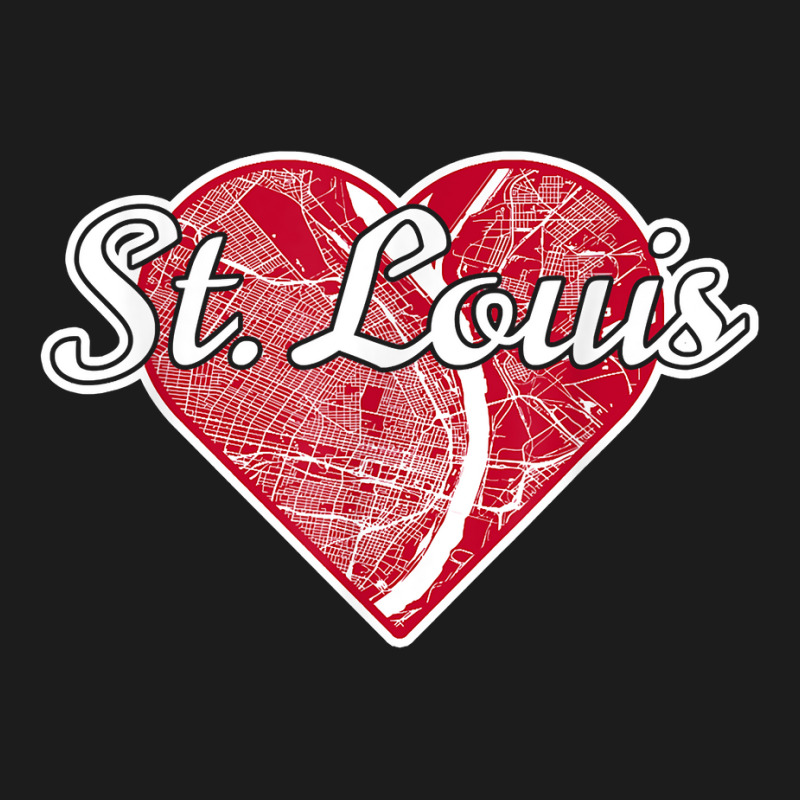 Cute I Love St. Louis Red Street Map Heart T Shirt Hoodie & Jogger Set ...