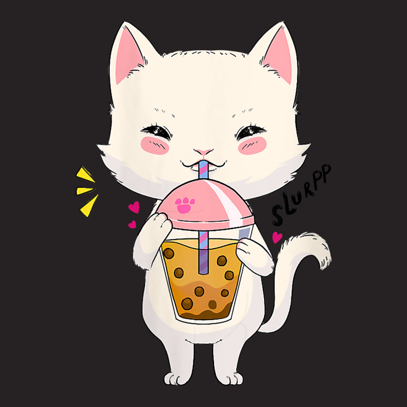 Womens Cute Cat Boba Tea Bubble Tea Anime Kawaii For Girls Women V Nec
