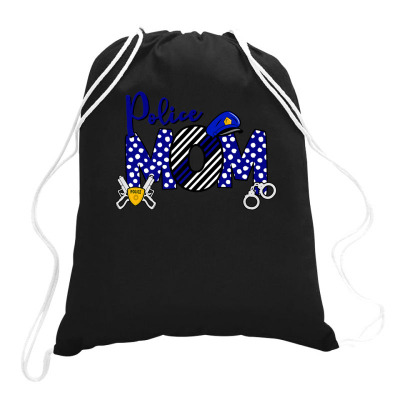 Police Mom - Gift For Police Officer's Mom Thin Blue Line Drawstring ...