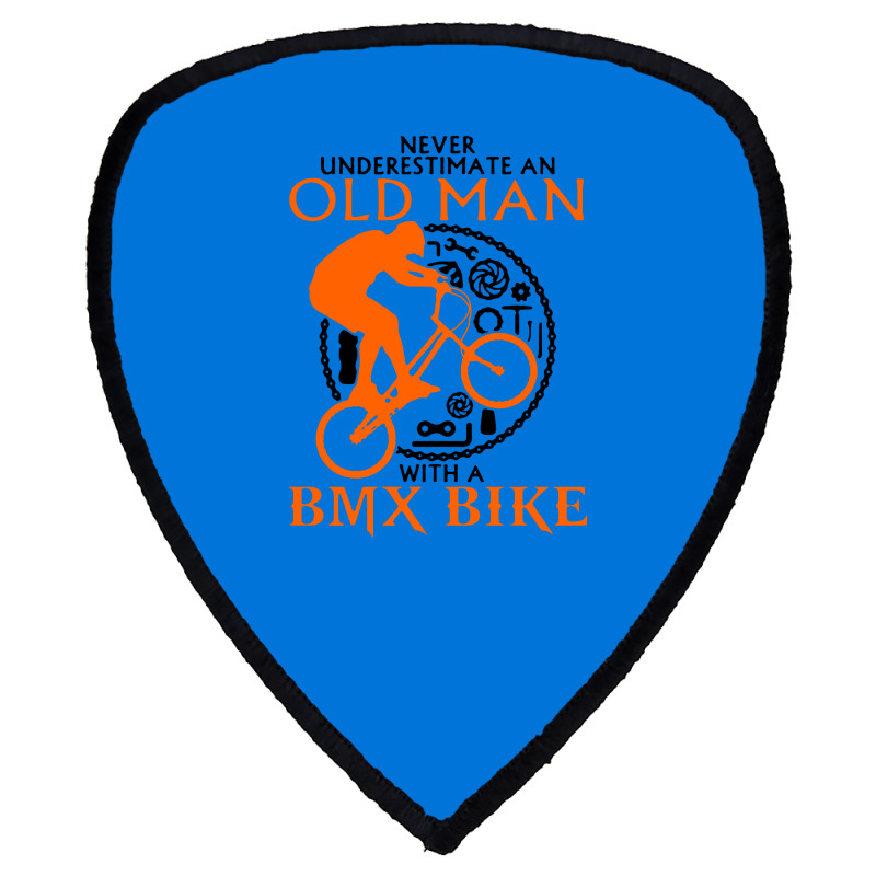 Custom Old Man With A Bmx Bike Shield S Patch By Barbara Apparel ...