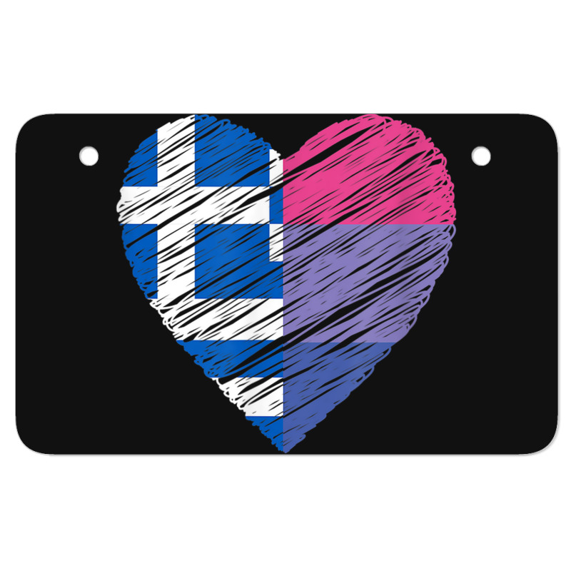 Lgbtq Greece Bi Pride Heart For Bi Bisexual Love Lgbt Atv License Plate ...