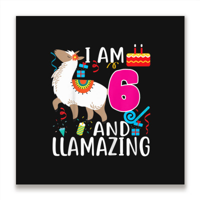 Kids 6th Birthday I Am 6 Years Old And Llamazing Llama 6 Year Old Metal ...