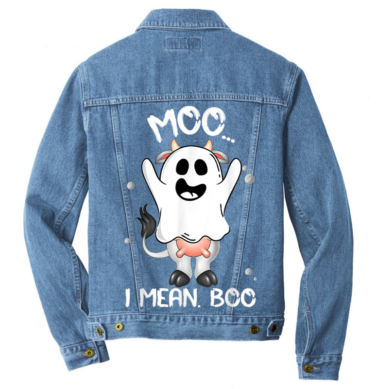 Boo Boo Crew Ghost Cow Moo I Mean Boo Farmer Cute Halloween Men Denim ...