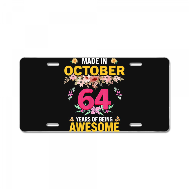 64 Years Old Women Made In October 1958 Birthday Gifts License Plate By ...