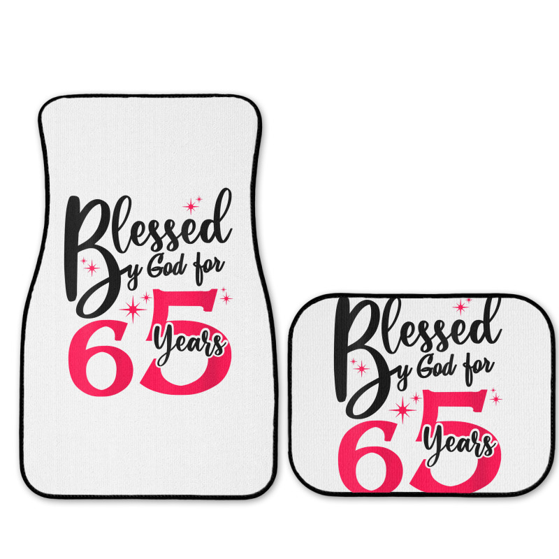 Womens Blessed By God For 65 Years Saying Female 65th Birthday V Neck ...