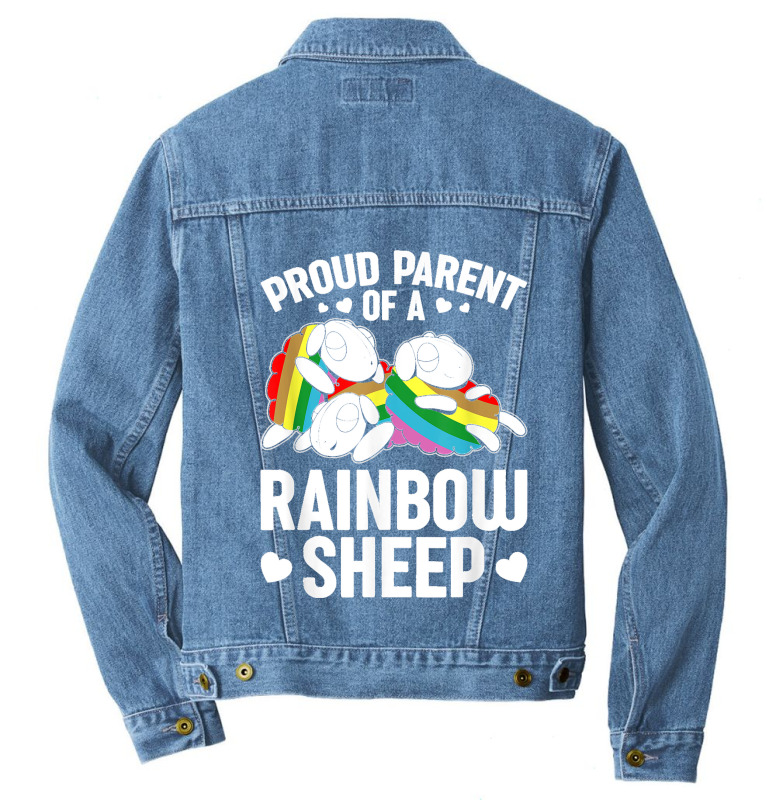 Lgbtq Pride Parate Proud Parent Of A Rainbow Sheep Men Denim Jacket By ...